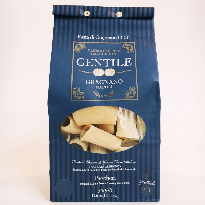 Paccheri Gentile 100% Italian durum wheat pasta 500 grams
